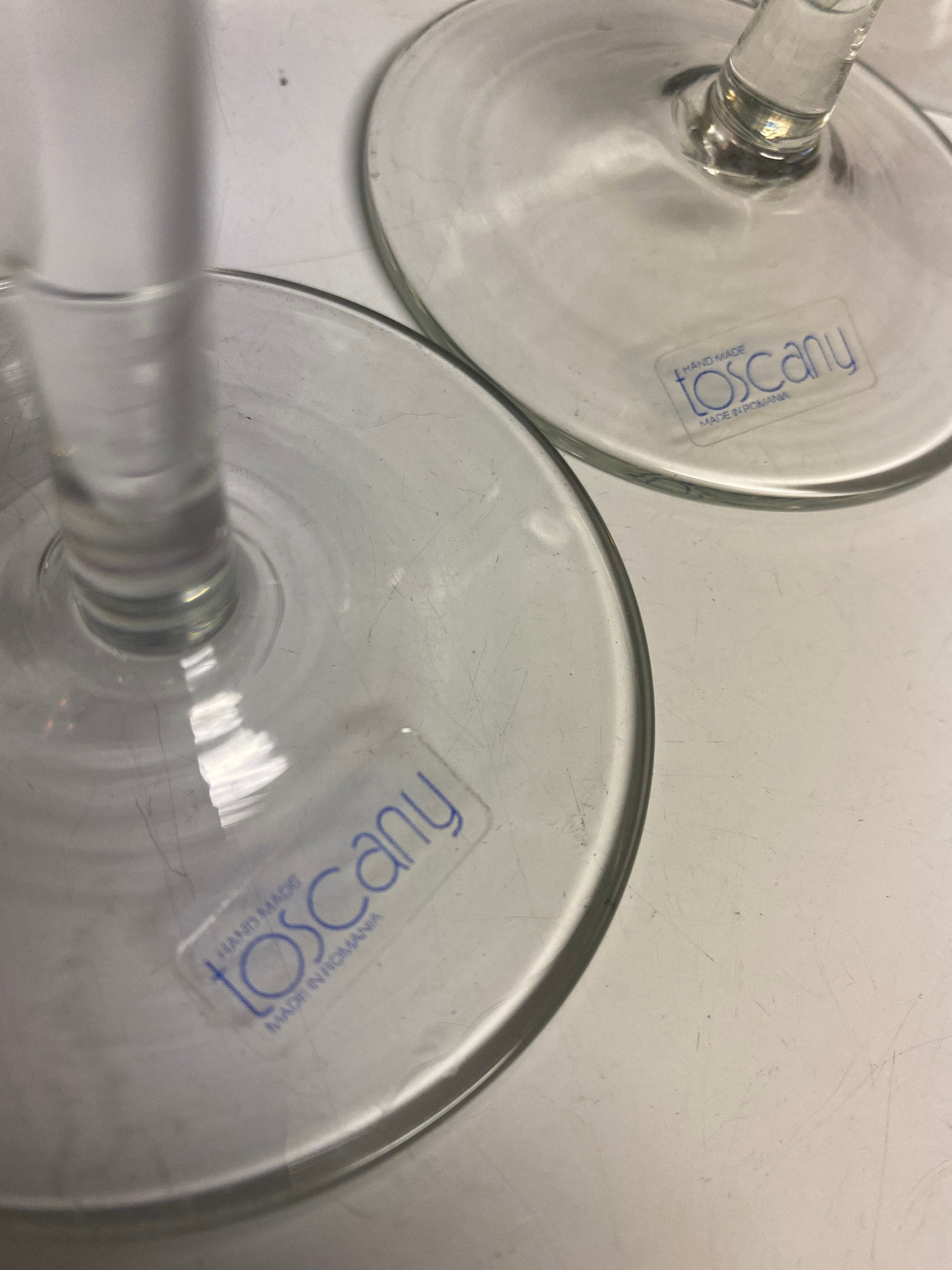 Toscany Crystal Round Wine Glasses Set of 6 Stemware Etched - Etsy