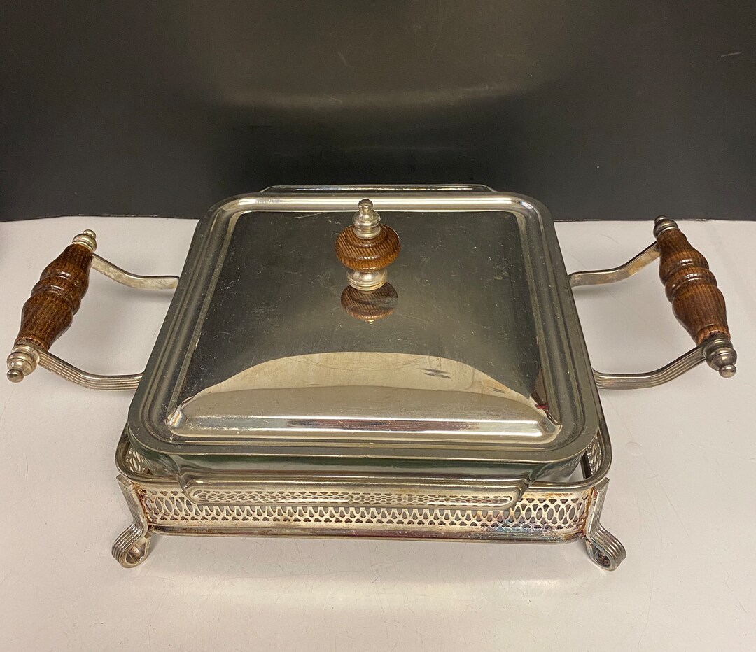 Pyrex Casserole Serving Dish / Silver Plated Chafing Buffet Casserole ...