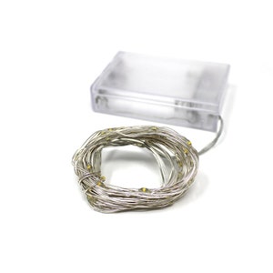 100 LED 32ft Silver Copper String Lights Battery Operated for Rustic ...