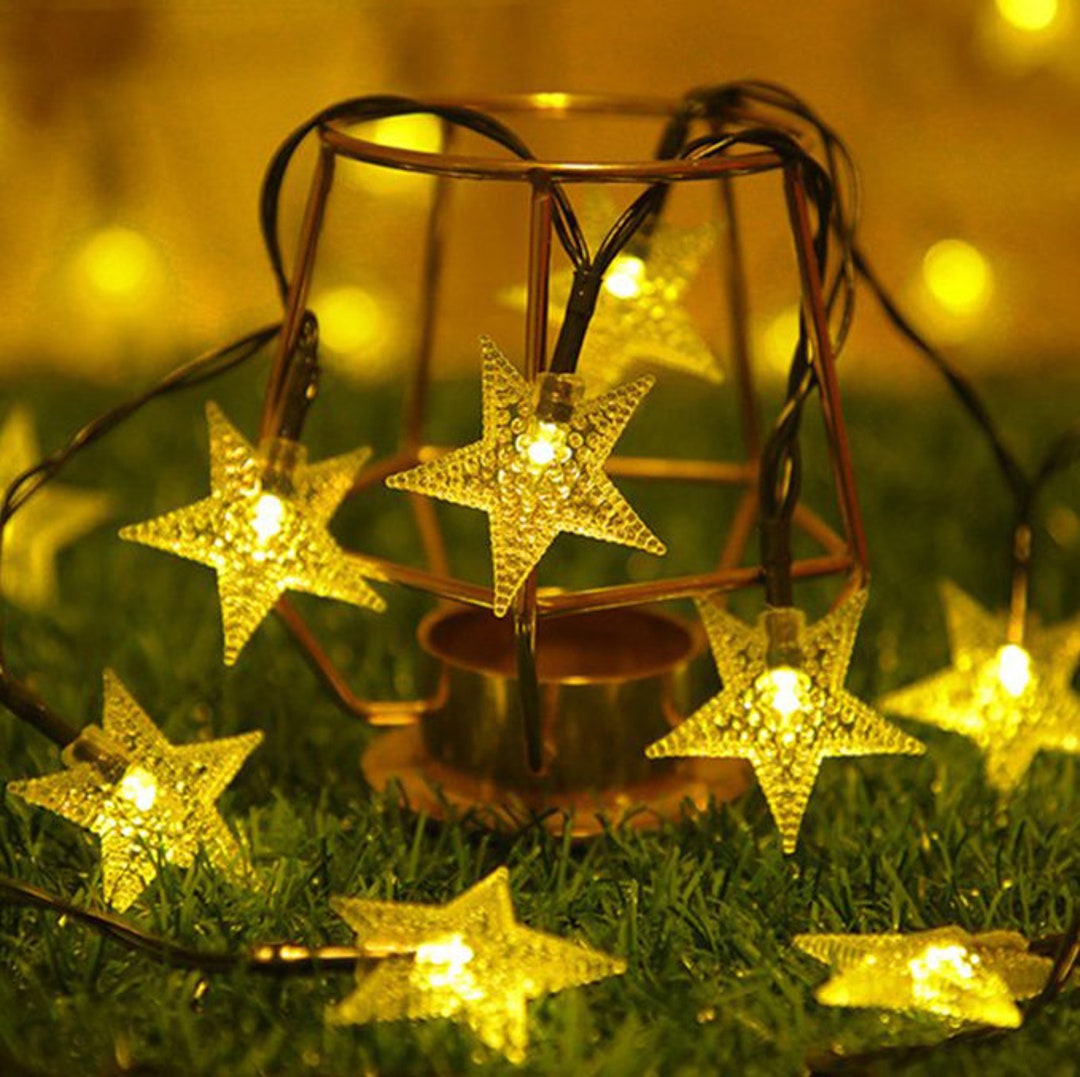 Perfect Holiday 100 LED Solar String Light Star Warm White - Etsy