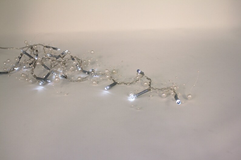 20 LED Pearl Garland Fairy Lights Bead String Lights | Etsy