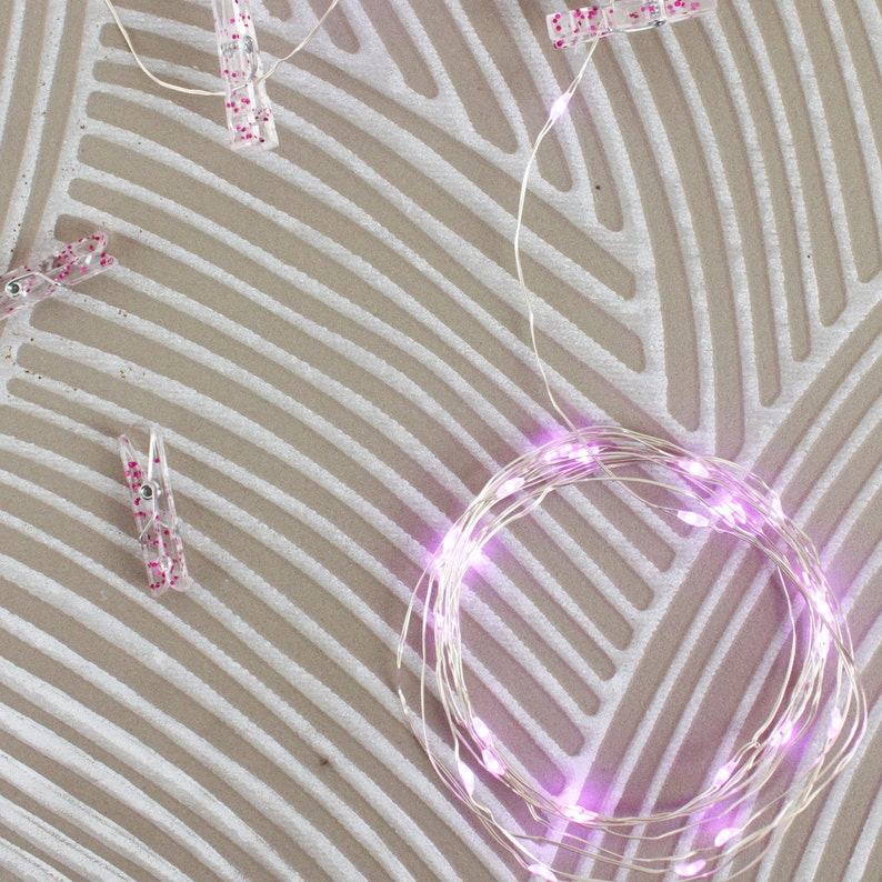 36 LED Rose Gold OR Dotted Pink Battery Operated Photo Clip - Etsy