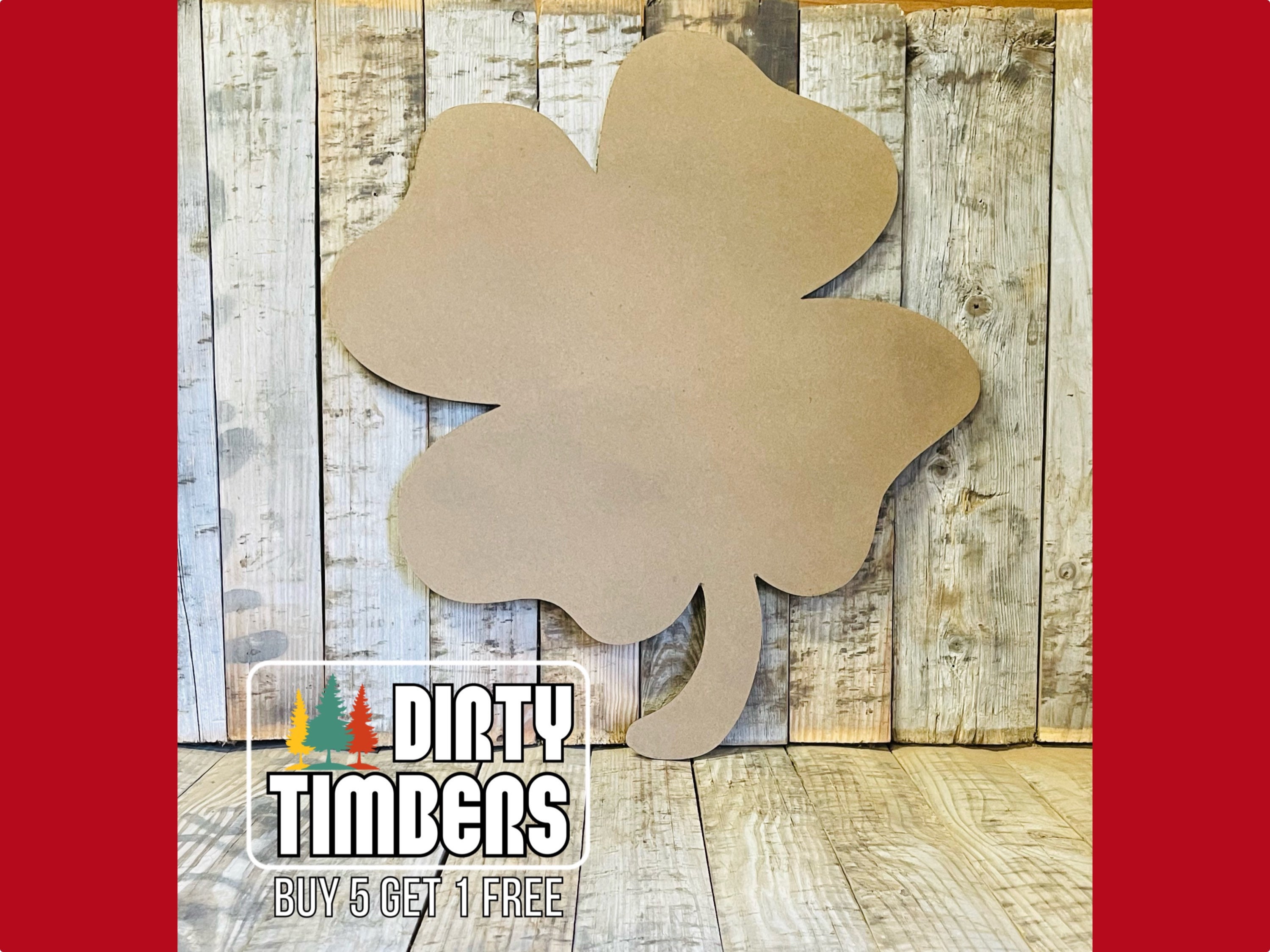 Unfinished 4 Leaf Clover St Patrick's Day Sign Door | Etsy