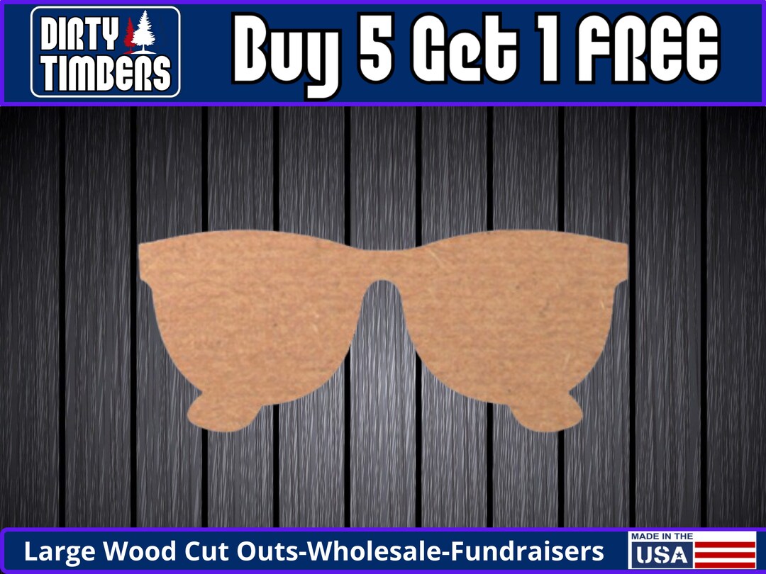 Sunglasses Wood Sign Unfinished Wood Door Hanger MDF Paint Blank Diy ...