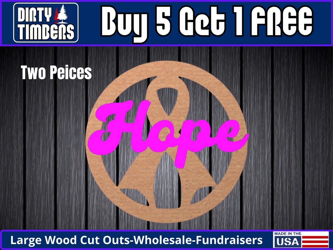 Cancer Ribbon Wood Sign Unfinished Wood Door Hanger MDF Paint Blank Diy ...