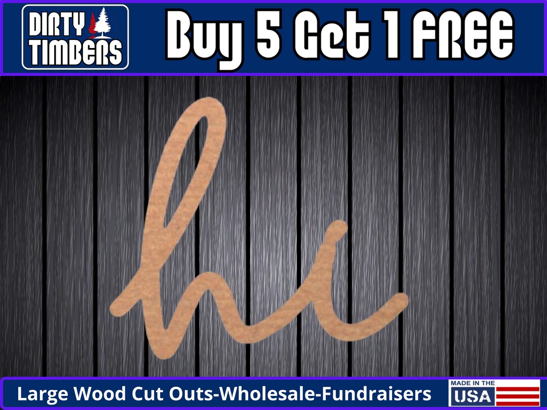 Hi Wood Letter Sign Unfinished Wood Door Hanger MDF Paint Blank Diy Kit ...