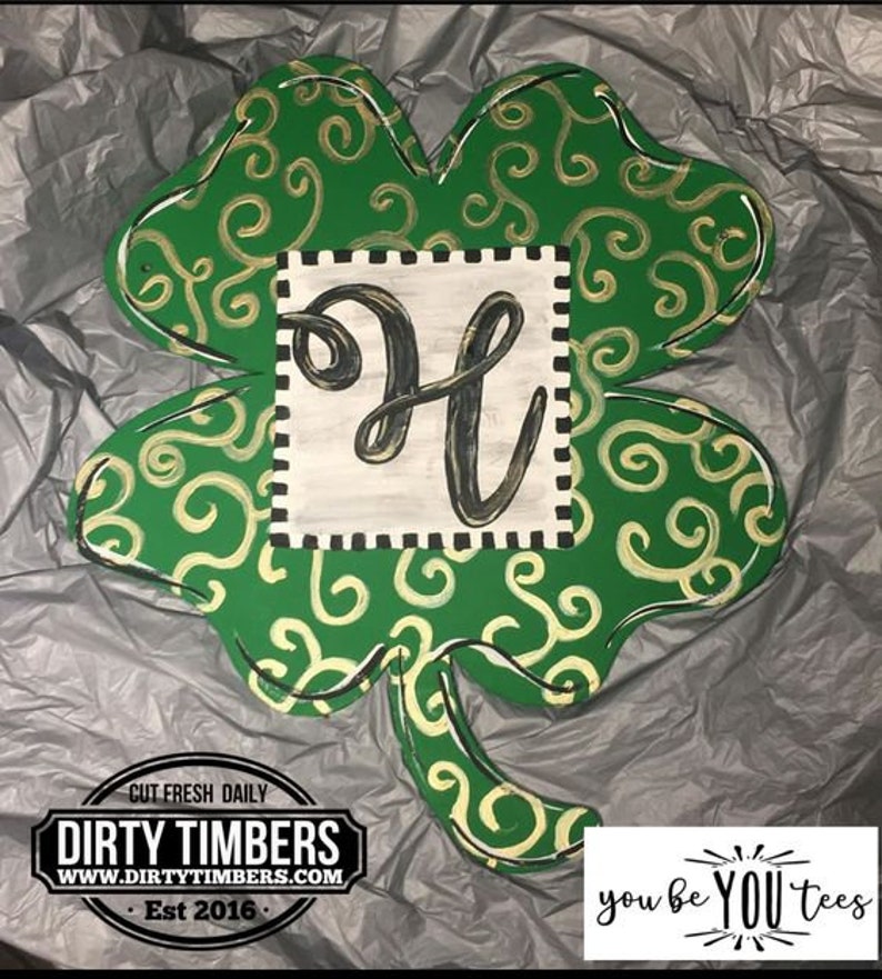 Unfinished 4 Leaf Clover St Patrick's Day Sign Door - Etsy