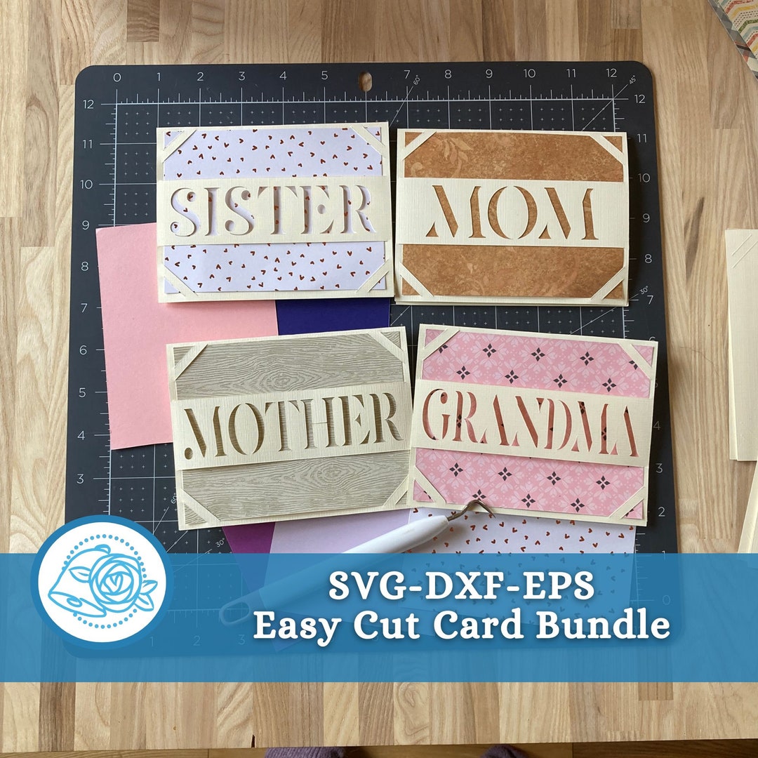 Mother's Day Cut File Bundle, Happy Mother's Day Greeting Card Pack ...