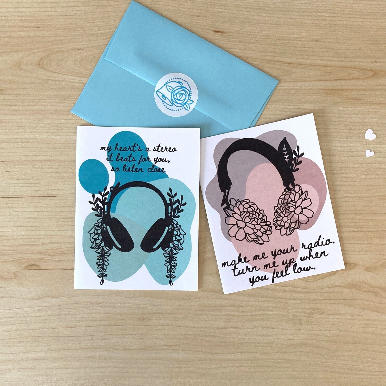 Printable Cards With Love Song Lyrics, Digital Cards for Music Lovers ...