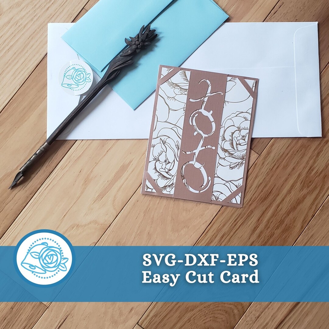 Wedding SVG Card Cut File for Paper Craft, Gender Neutral Valentine's ...