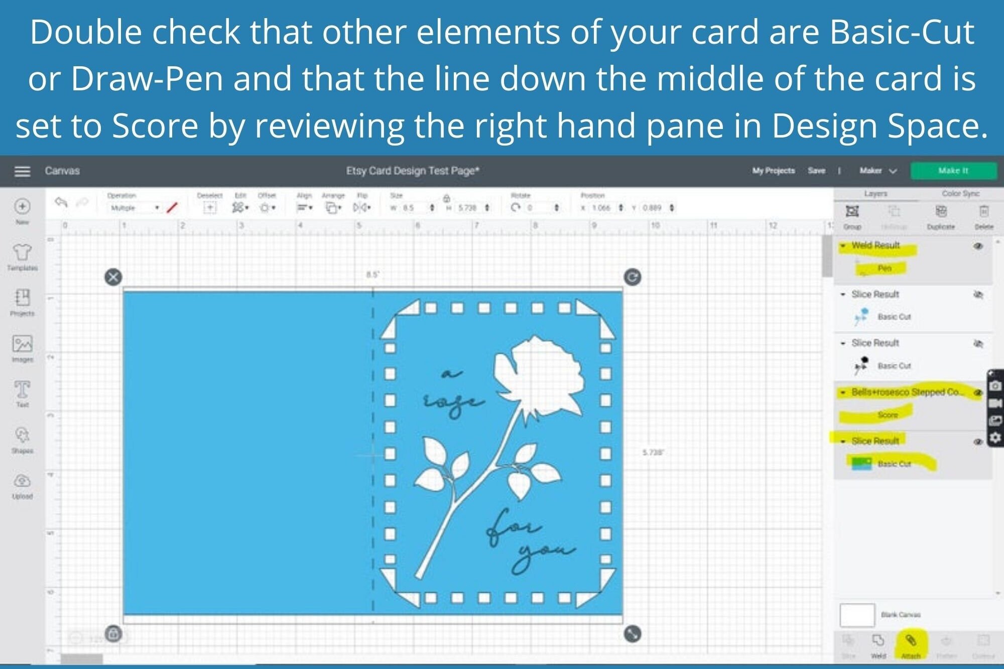 Slotted Corners Cricut Joy Easy Cut Card Template With How-to Customize ...