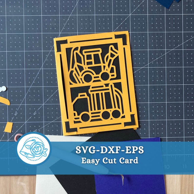 Construction Theme SVG Cut Card Bundle, VROOM Greeting Cards for Kids ...