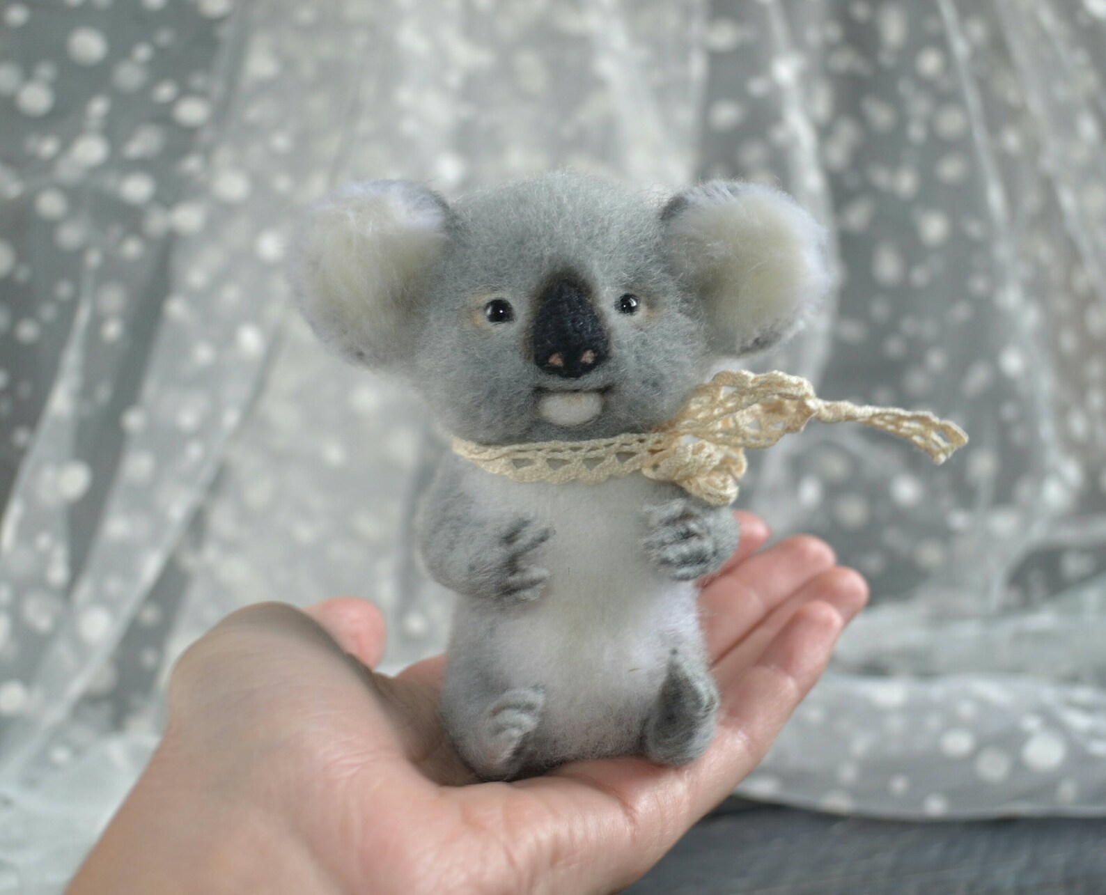 Needle Felted Koala Felt Tiny Animals Wool Felt Miniature - Etsy