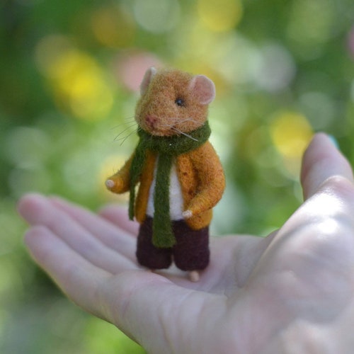 Needle Felted Sleeping Mice Tiny Mouse Needle Felted Animal - Etsy