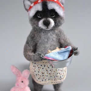 Raccoon Needle Felted Animal MADE TO ORDER Felt Animals Needlefelting ...