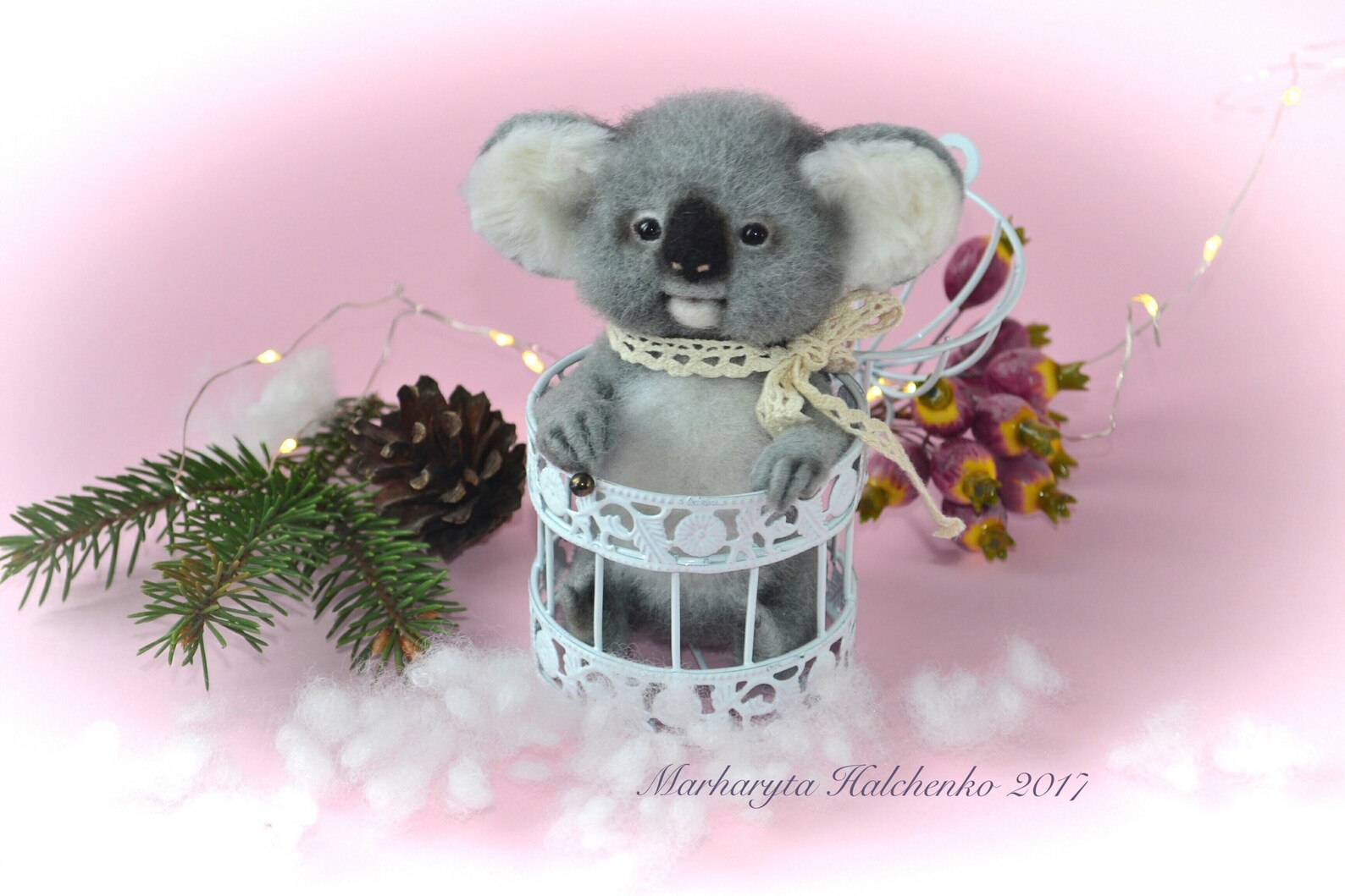 Needle Felted Koala Felt Tiny Animals Wool Felt Miniature - Etsy