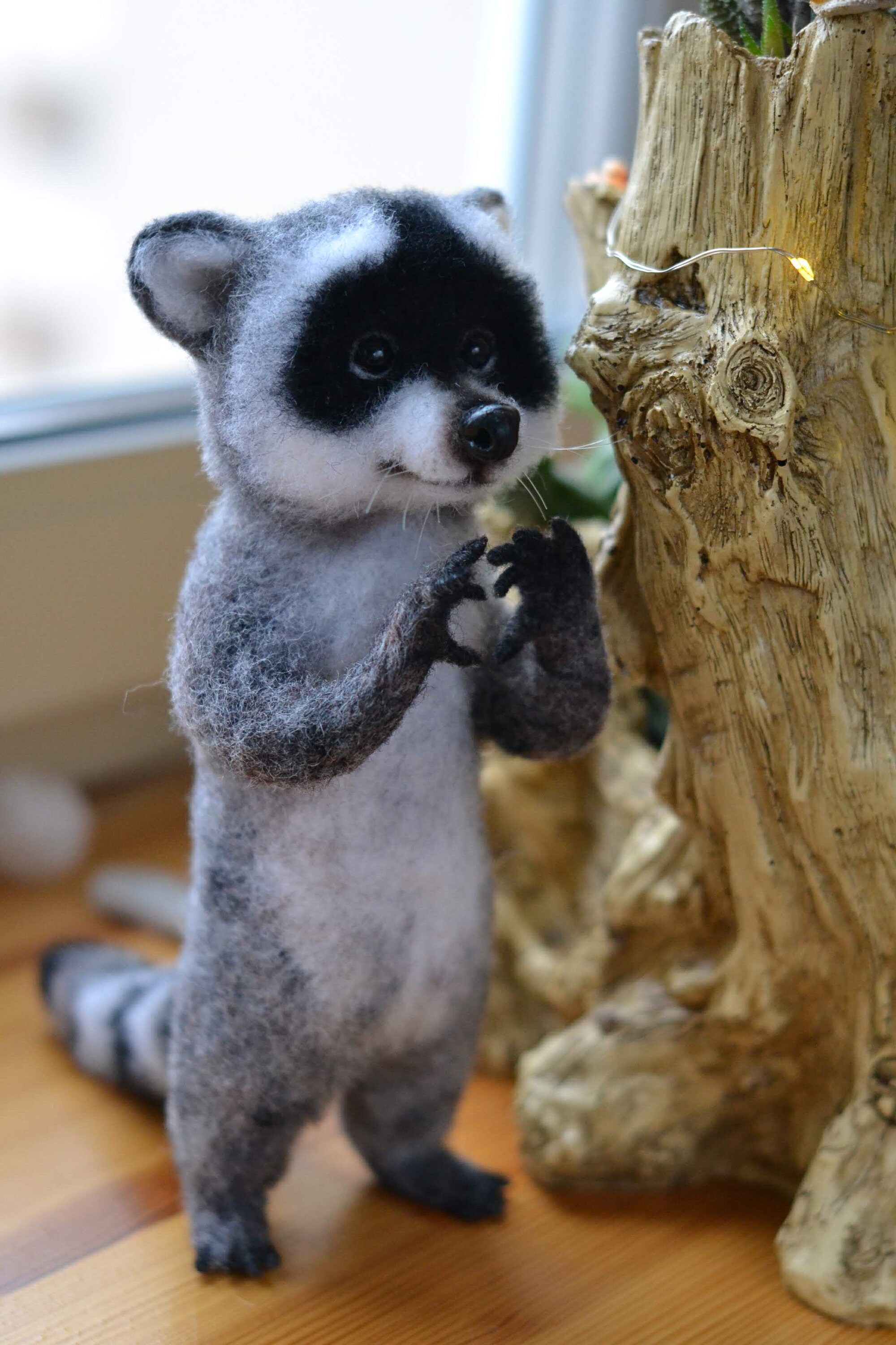 Felted Raccoon MADE TO ORDER Felt animals Love raccoon Wool | Etsy