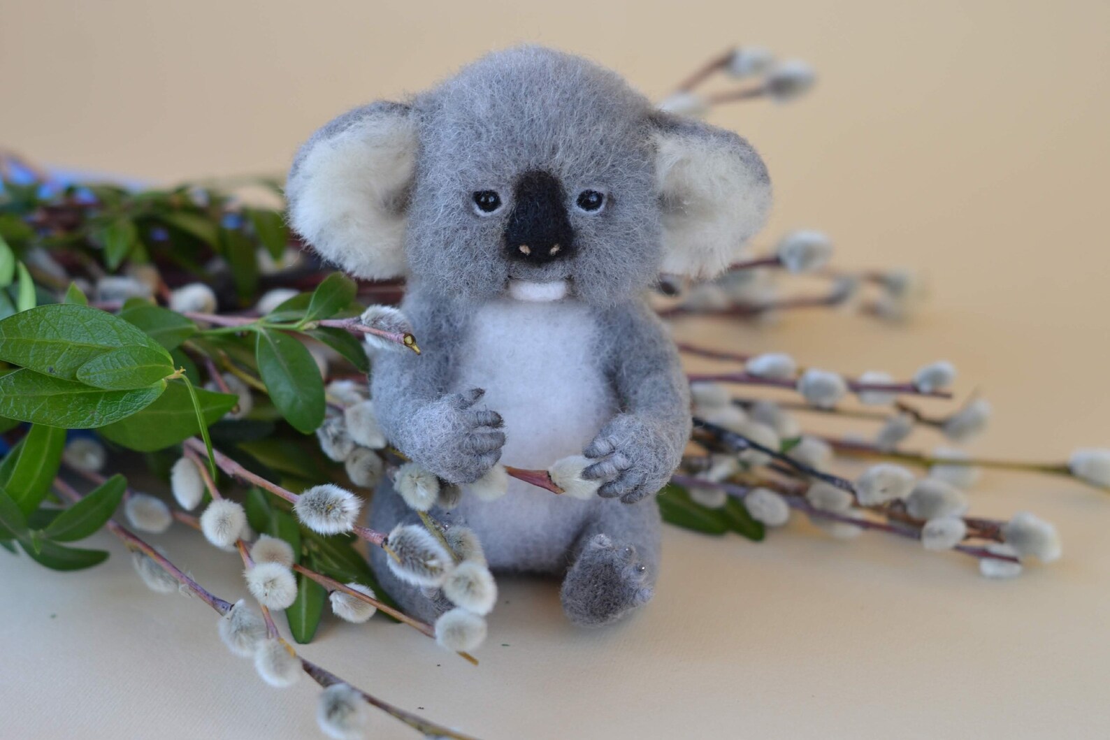 Needle Felted Koala Felt Tiny Animals Wool Felt Miniature - Etsy