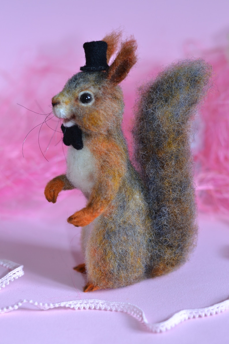 Needle Felted Wedding Squirrels Decoration Bride and Groom | Etsy