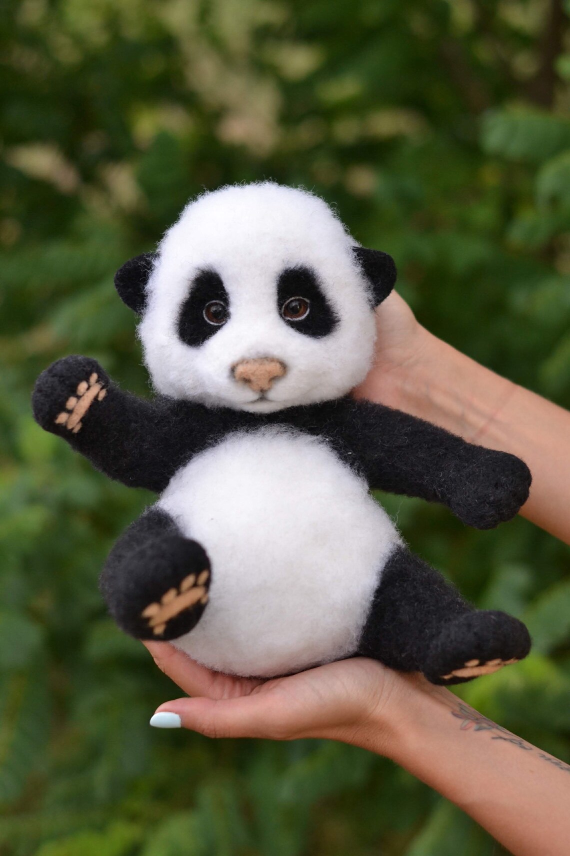 Needle Felted Panda MADE TO ORDER Woolen Miniature Felt - Etsy
