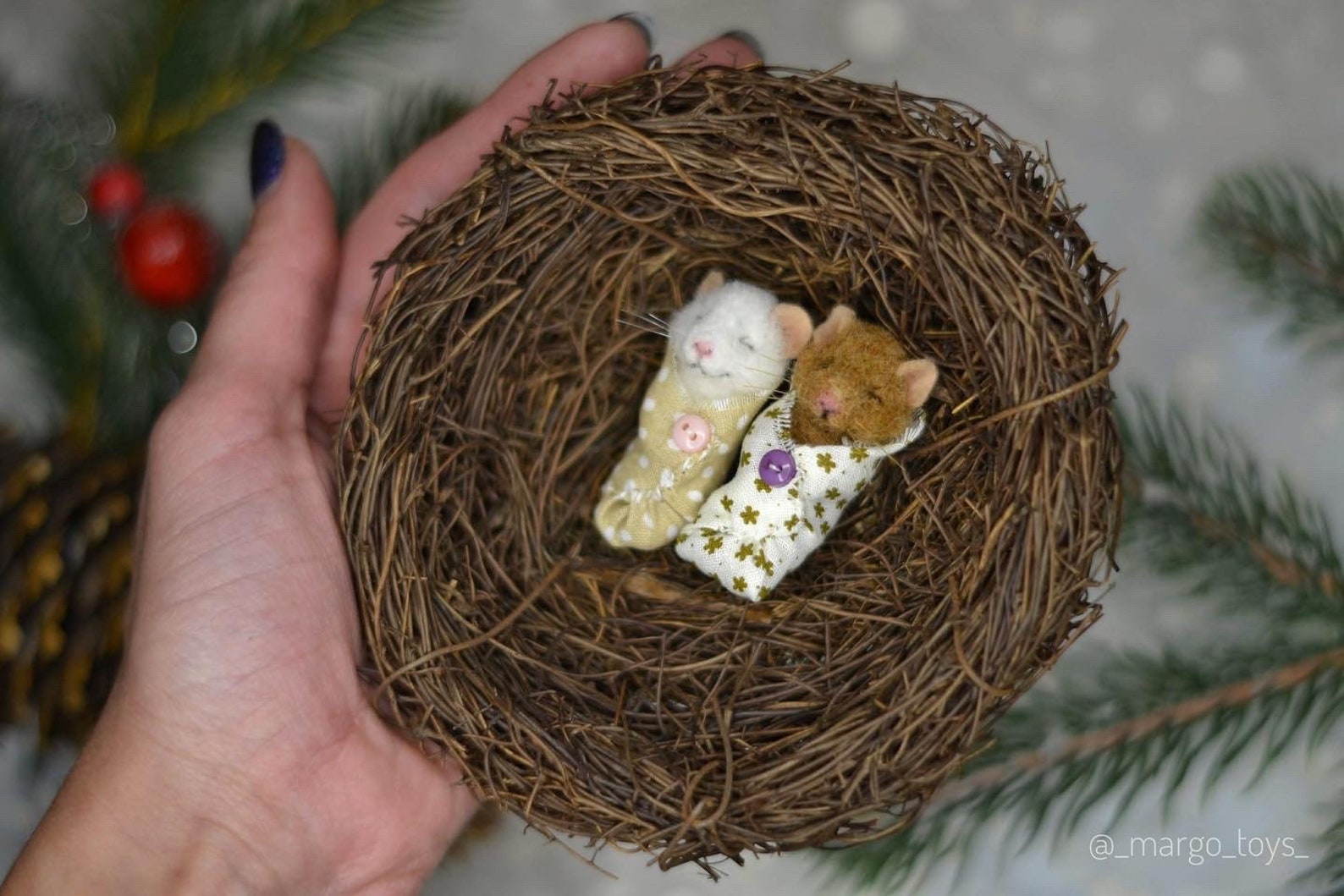 Needle Felted Sleeping Mice Tiny Mouse Needle Felted Animal - Etsy