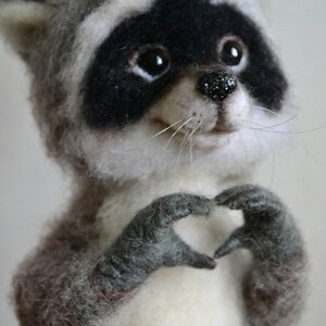 Felted Raccoon MADE TO ORDER Felt Animals Love Raccoon Wool Felt Felted ...