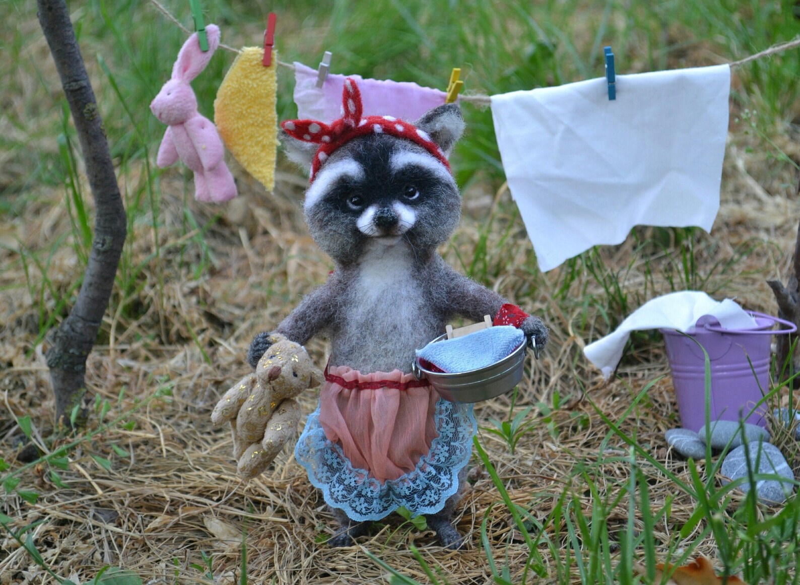 Raccoon Needle Felted Animal MADE TO ORDER Felt Animals - Etsy