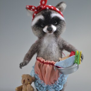 Raccoon Needle Felted Animal MADE TO ORDER Felt Animals Needlefelting ...
