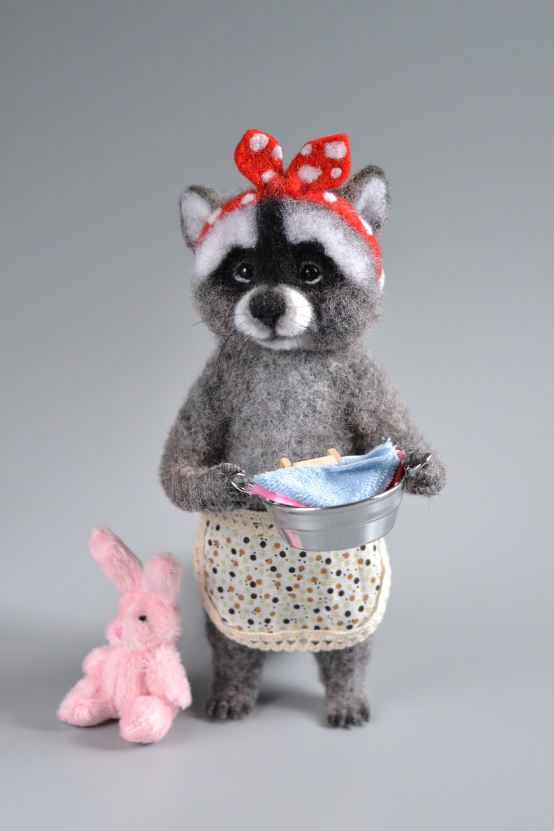 Raccoon Needle Felted Animal MADE TO ORDER Felt Animals - Etsy