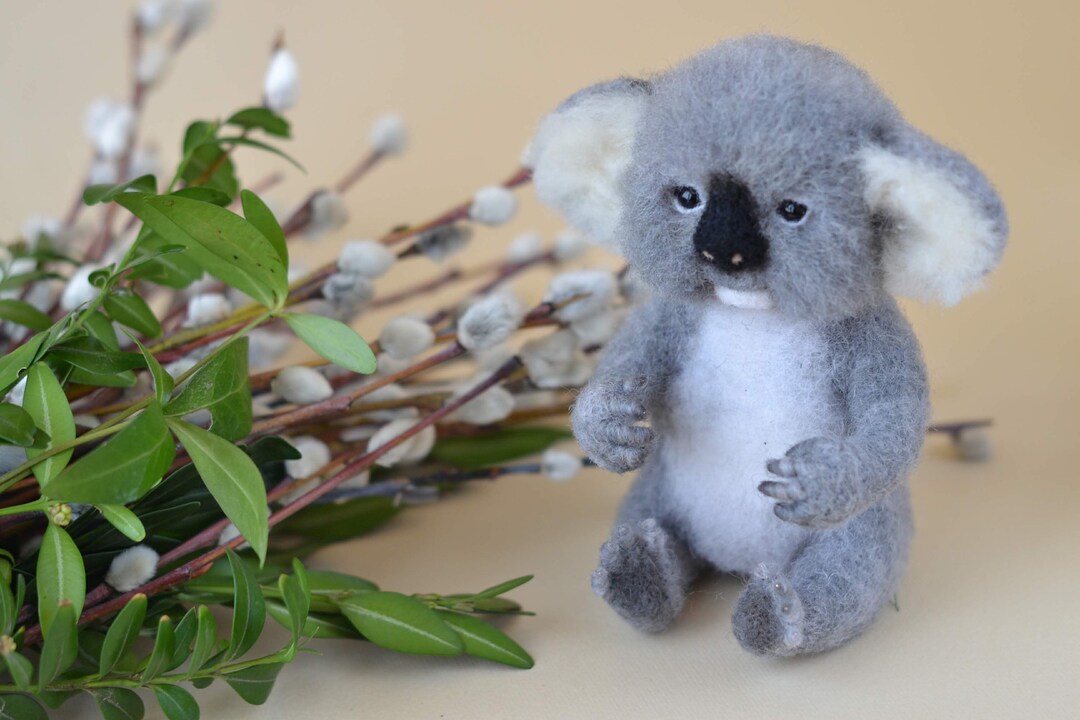 Needle Felted Koala Felt Tiny Animals Wool Felt Miniature Felted Animal ...