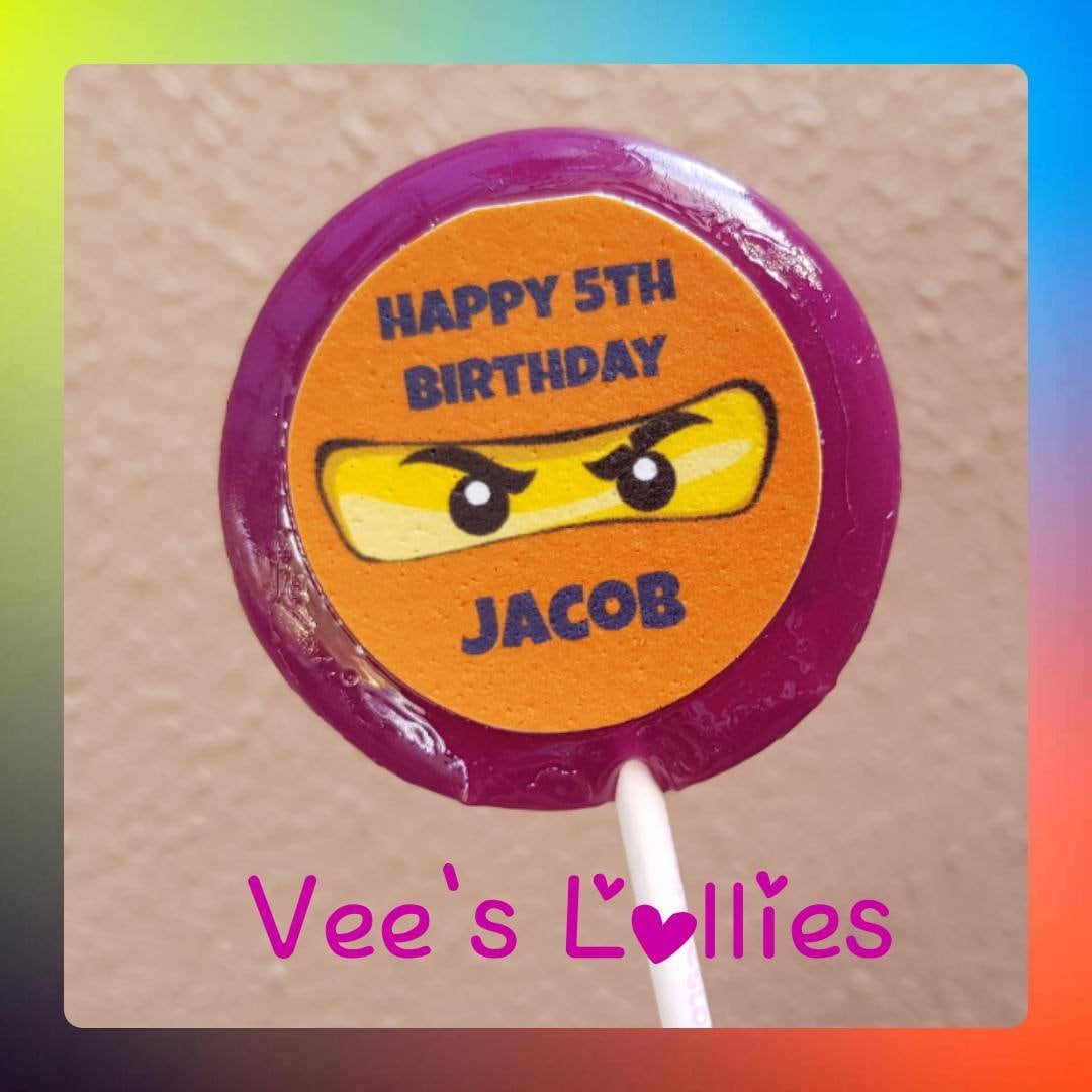 Ninja Themed Lollipops - Pack of 12 - Personalised and Hand Made to ...