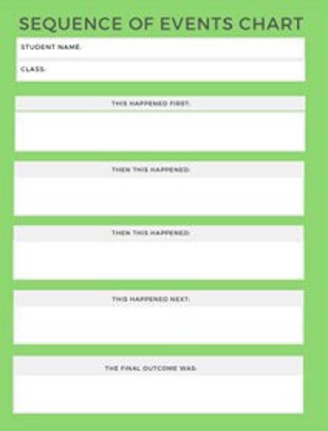 Sequence of Events Graphic Organizer - Etsy