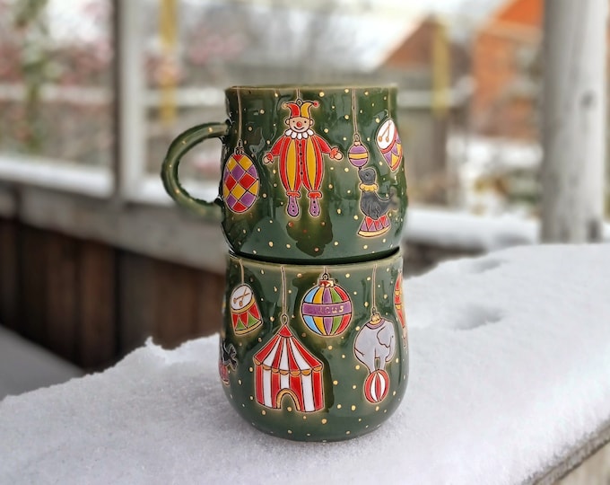 Circus Handmade Ceramic Mug With Gold Dots - Etsy