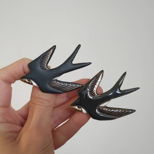 Swallow Brooch - Etsy