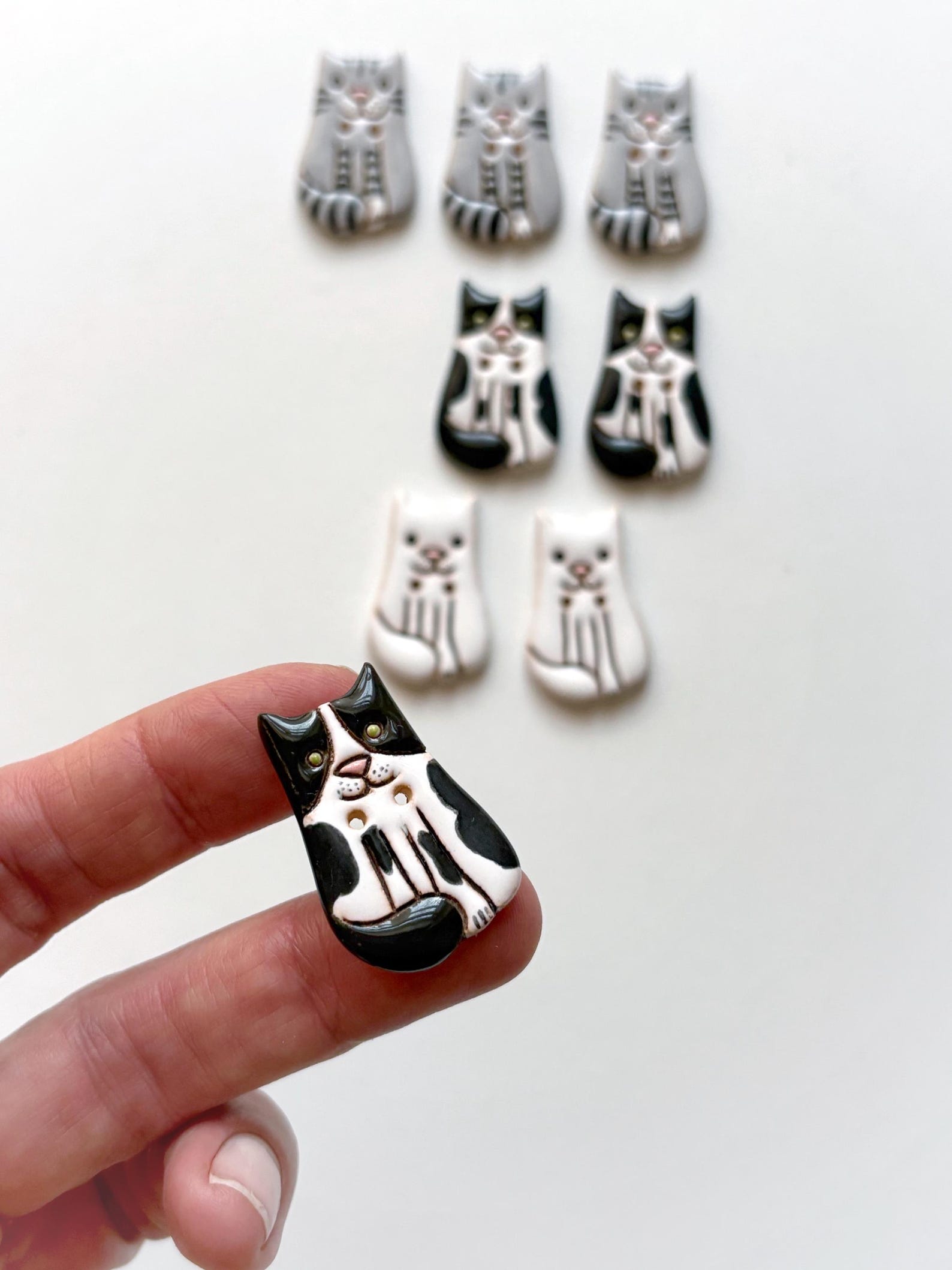 Cat Decorative Handmade Ceramic Button - Etsy