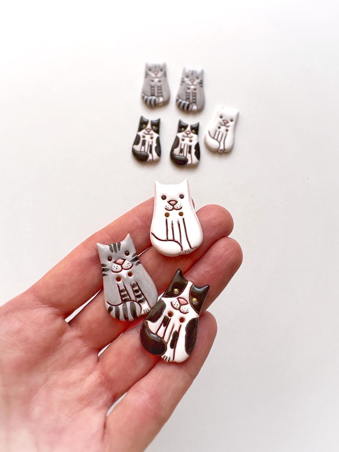Cat Decorative Handmade Ceramic Button - Etsy