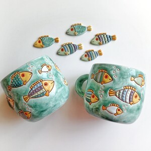 Colorful Fish Handmade Ceramic Mug - Etsy