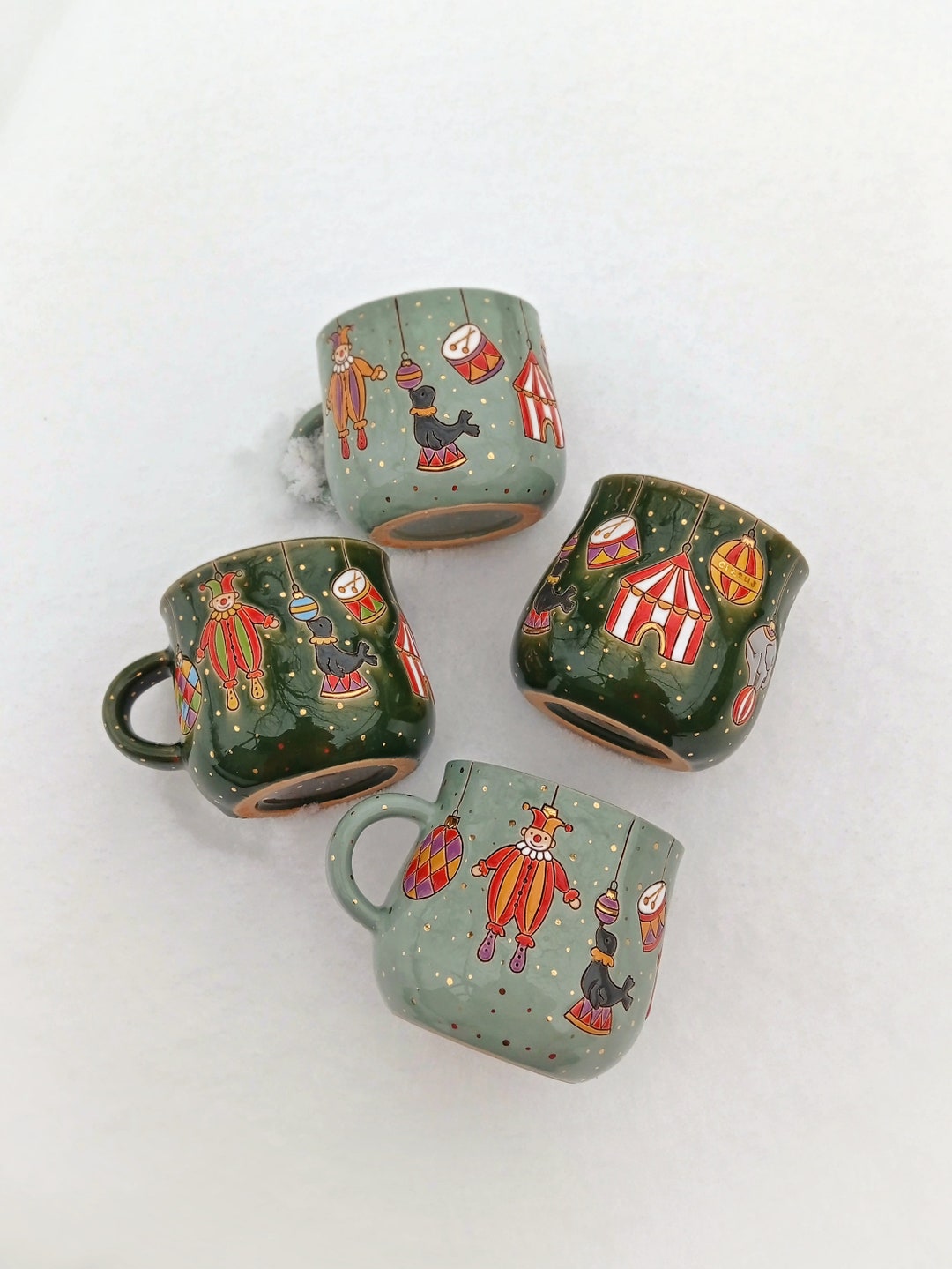 Circus Handmade Ceramic Mug With Gold Dots - Etsy