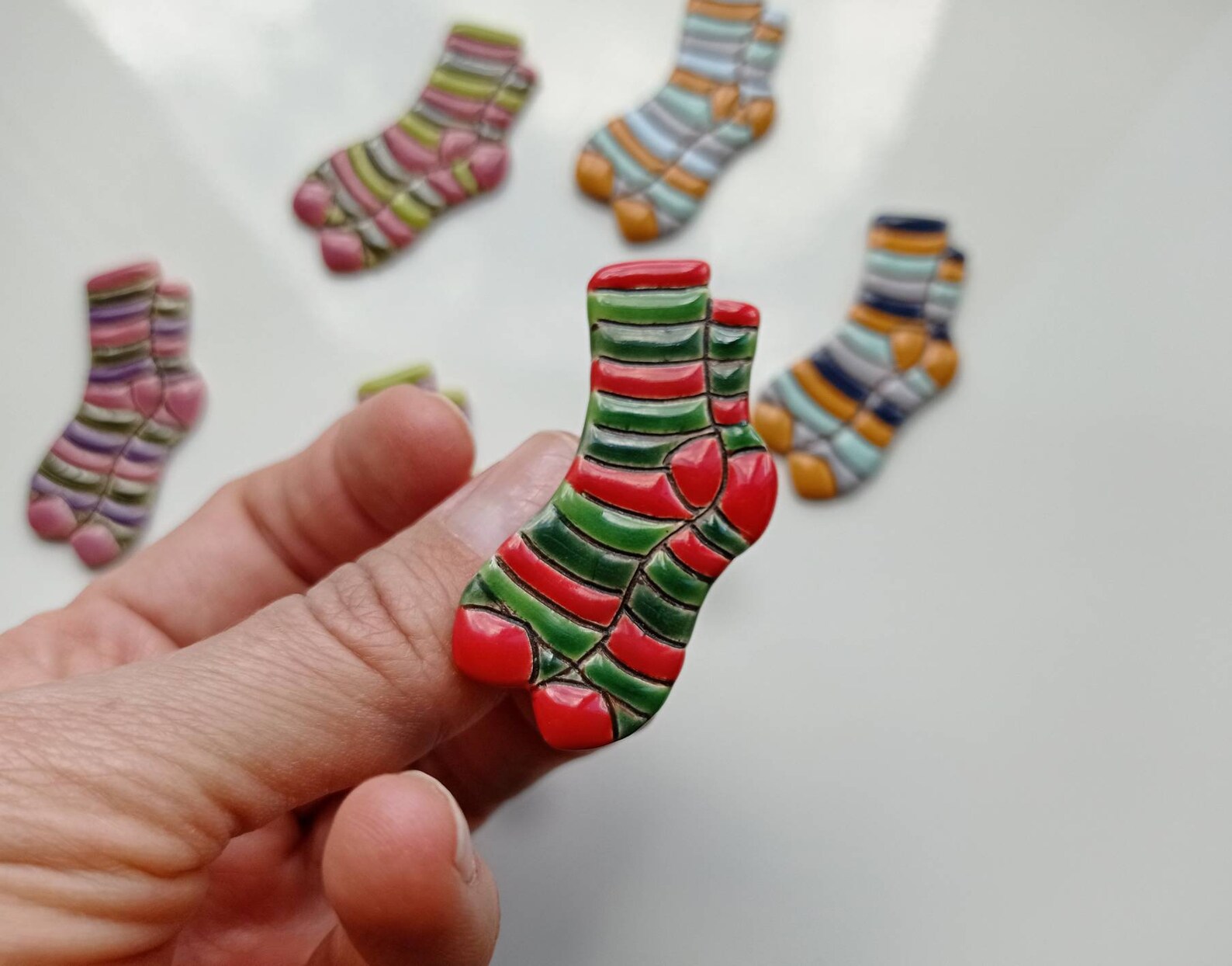 Sock Handmade Ceramic Brooch - Etsy