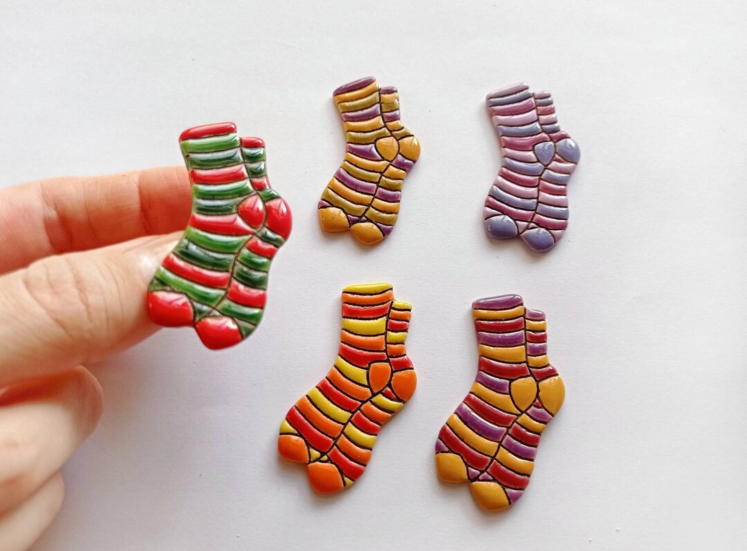 Sock Handmade Ceramic Brooch - Etsy