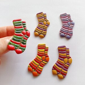 Sock Handmade Ceramic Brooch - Etsy
