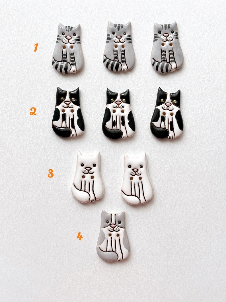 Cat Decorative Handmade Ceramic Button - Etsy