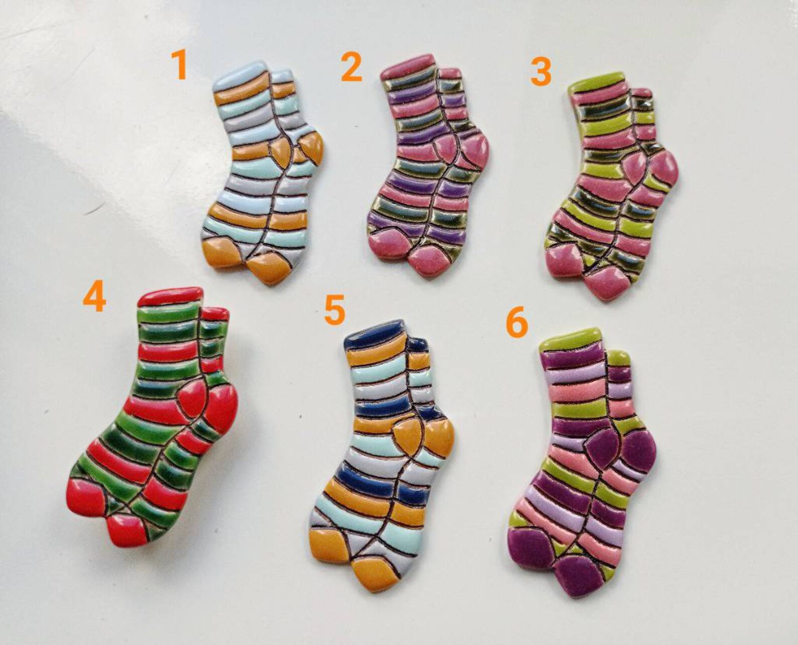 Sock Handmade Ceramic Brooch - Etsy