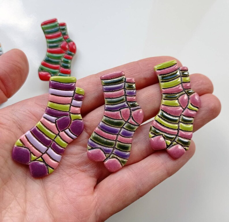 Sock Handmade Ceramic Brooch - Etsy