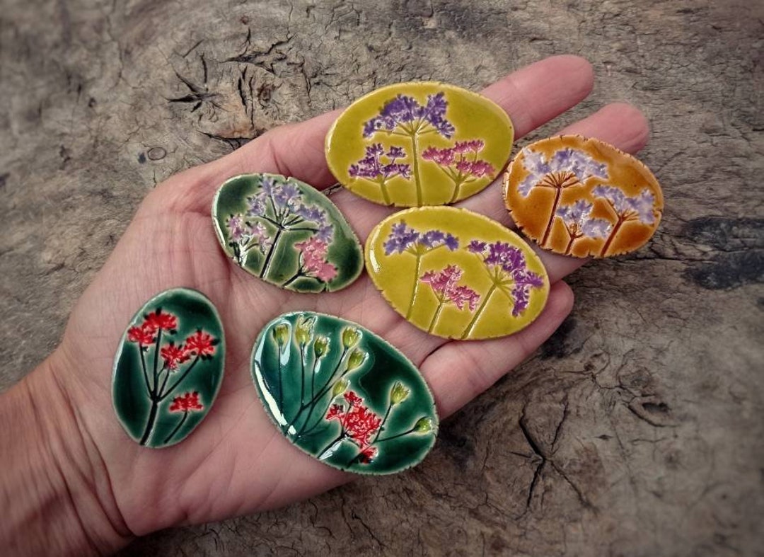Botanical Handmade Ceramic Brooch - Etsy