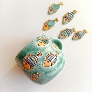 Colorful Fish Handmade Ceramic Mug - Etsy