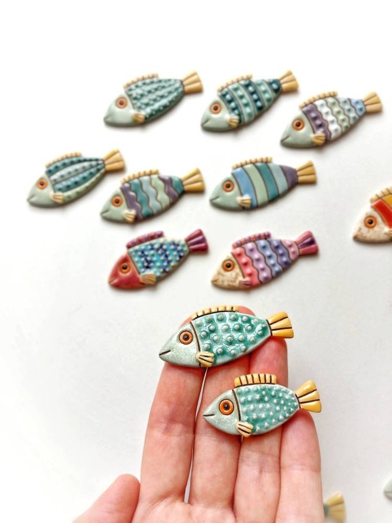 Fish Handmade Ceramic Brooch - Etsy