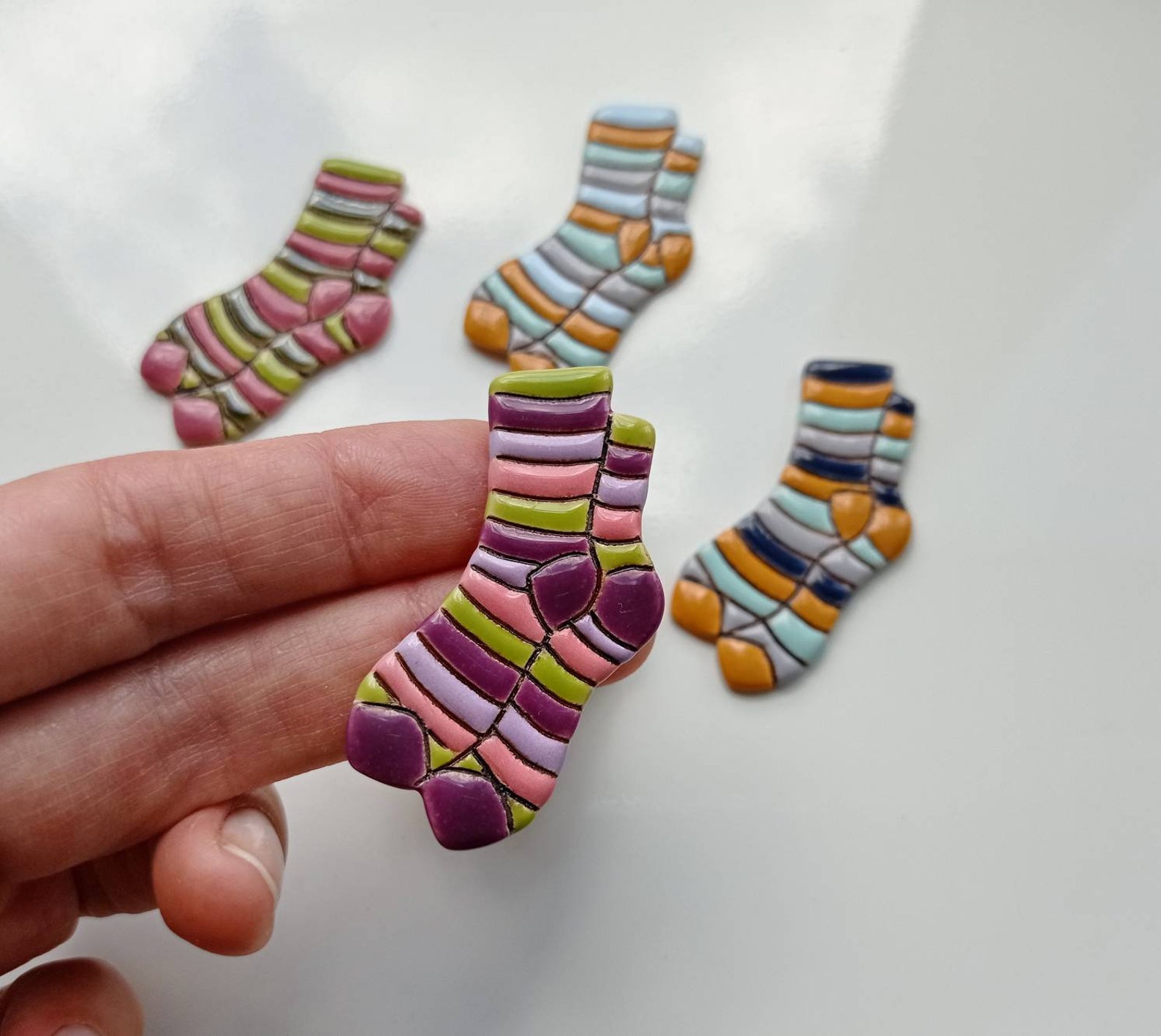 Sock Handmade Ceramic Brooch - Etsy