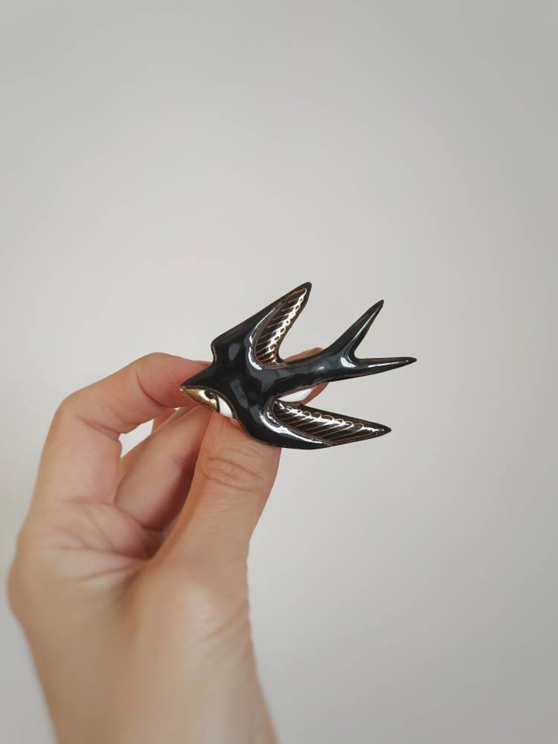 Swallow Handmade Ceramic Brooch - Etsy