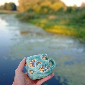 Colorful Fish Handmade Ceramic Mug - Etsy